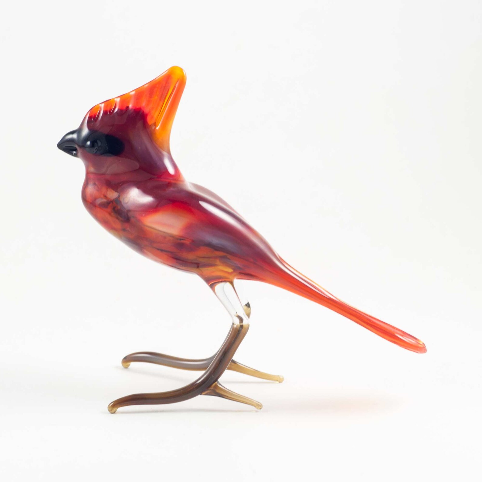 Glass Cardinal Figurine Blown Glass Cardinal Miniature | Etsy