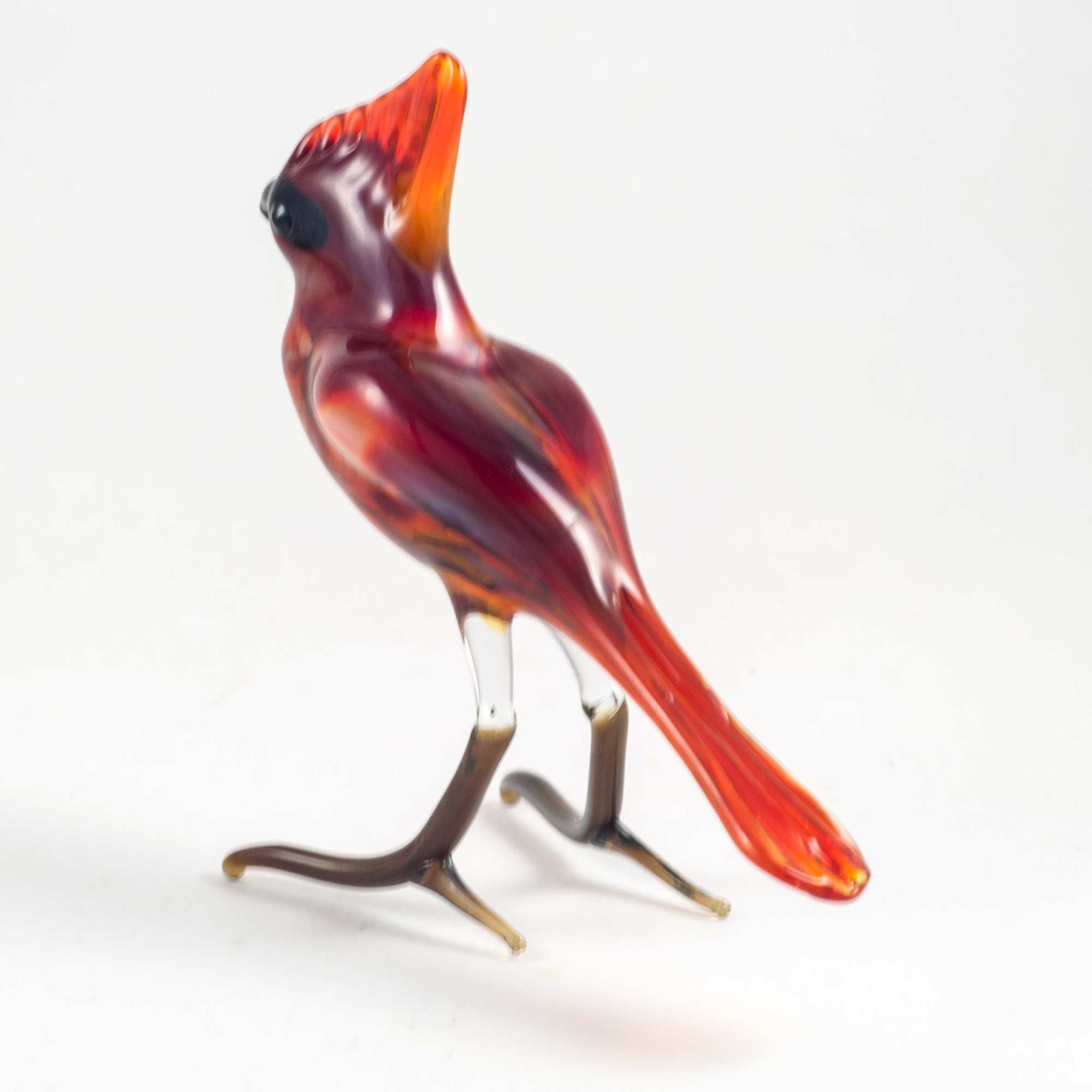 Glass Cardinal Figurine Blown Glass Cardinal Miniature | Etsy