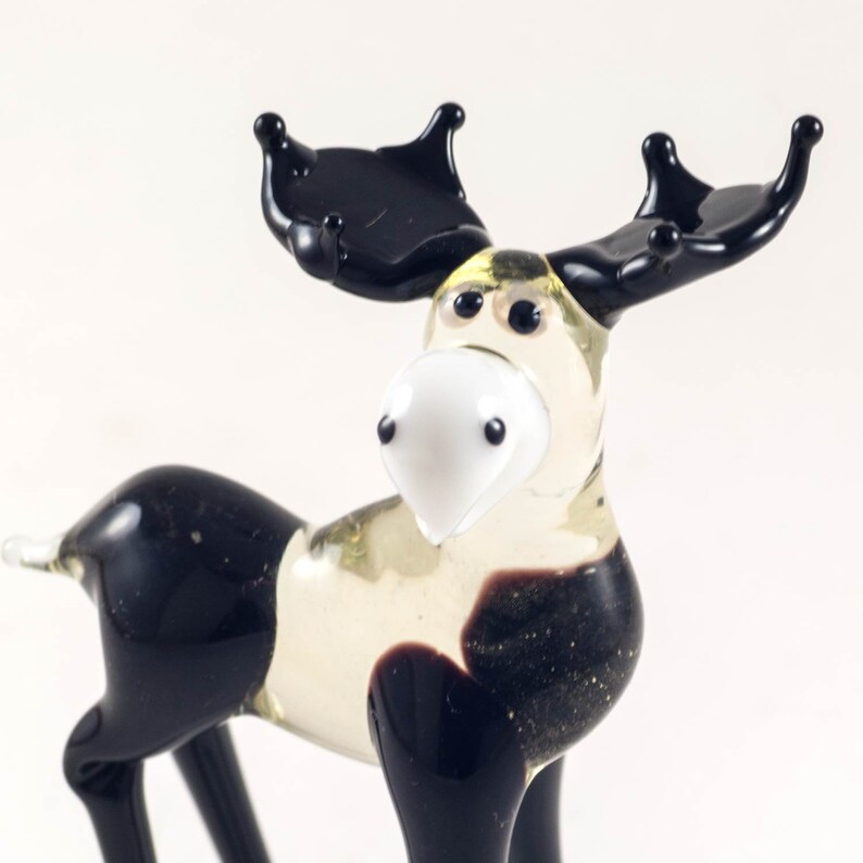 Glass Moose Figurine / Moose Miniature / Moose Collection / | Etsy