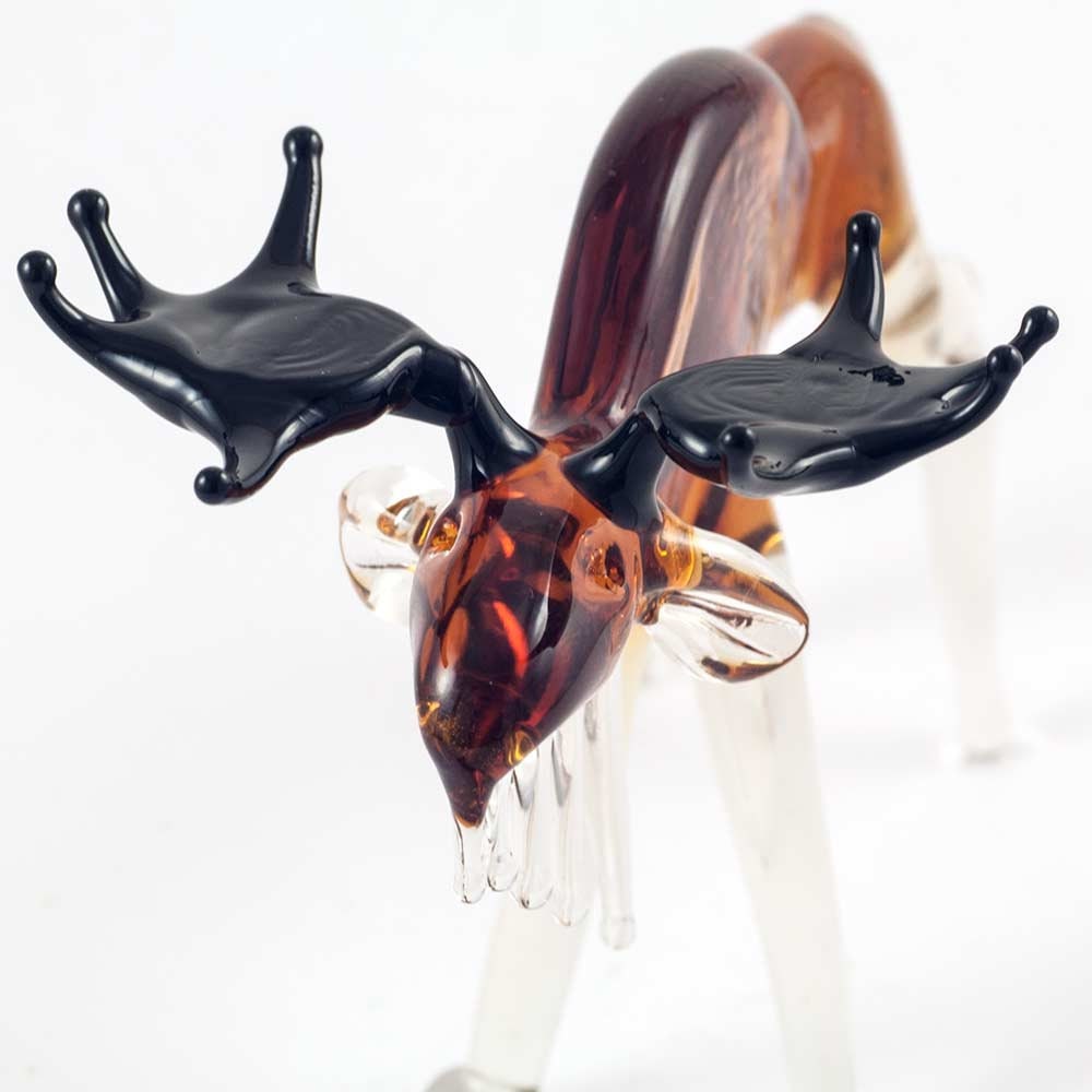 Glass Moose Figurine / Moose Miniature / Moose Collection / | Etsy