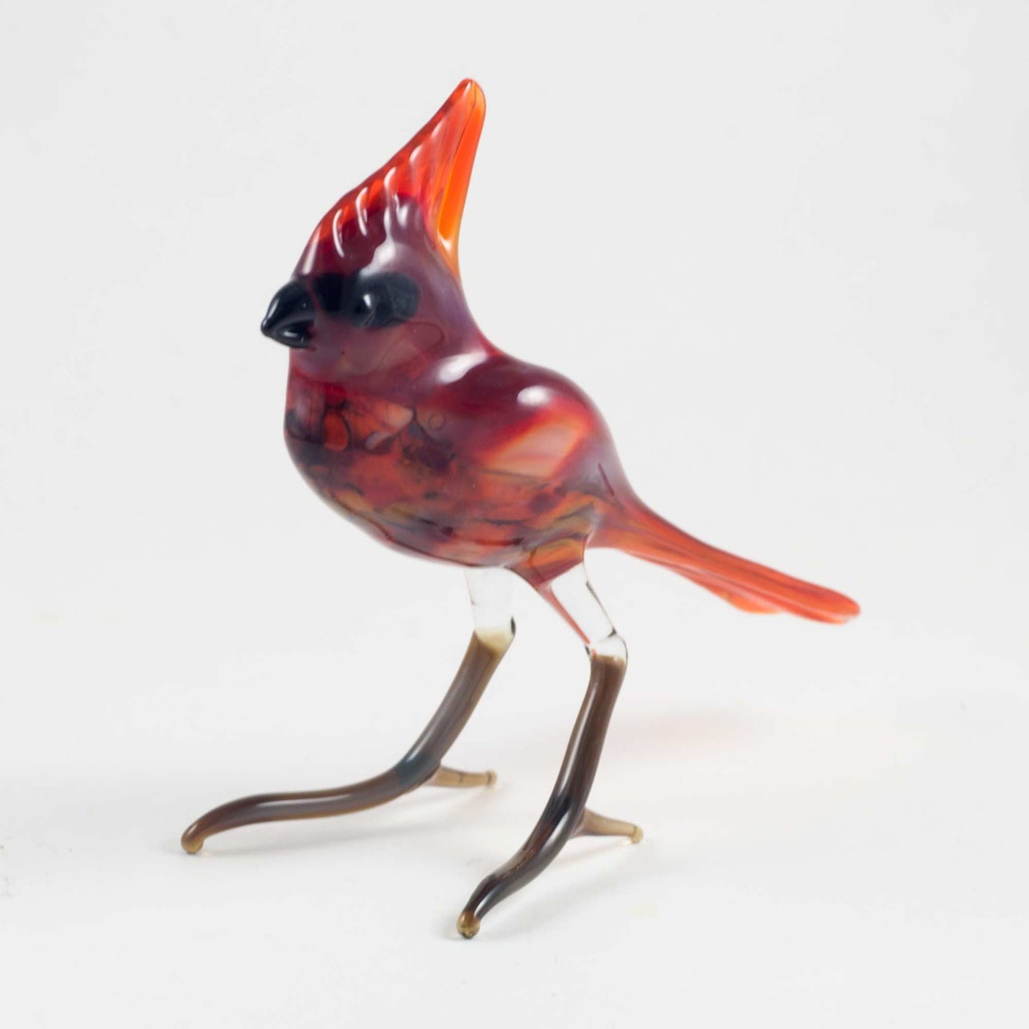 Glass Cardinal Figurine Blown Glass Cardinal Miniature | Etsy