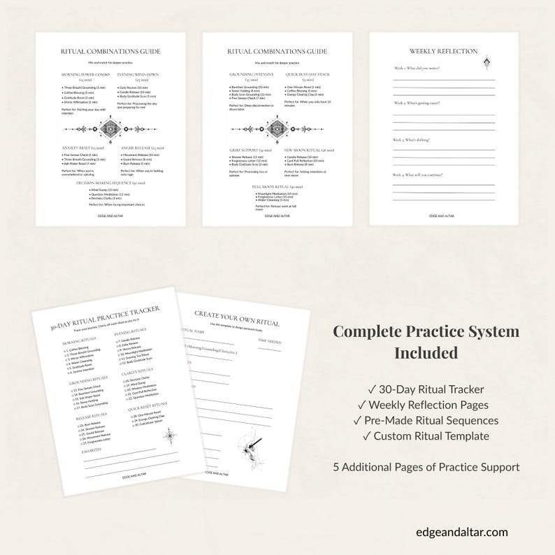 5-minute Ritual Cards | 35 Printable Morning Practices | Witchcraft ...