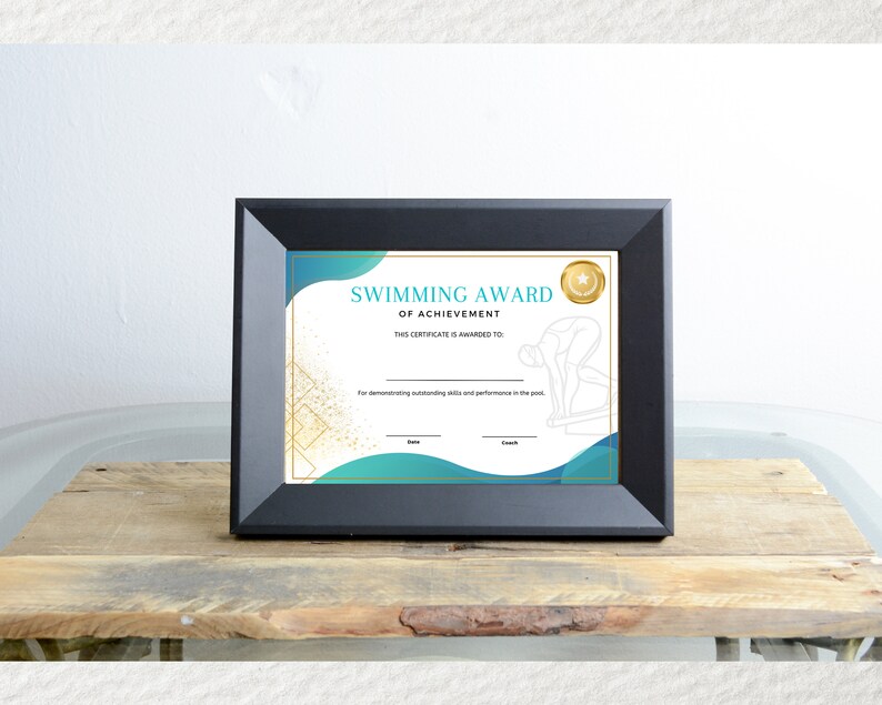 Swim Class Certificate Template - Swimming Lessons, Learn to Swim ...