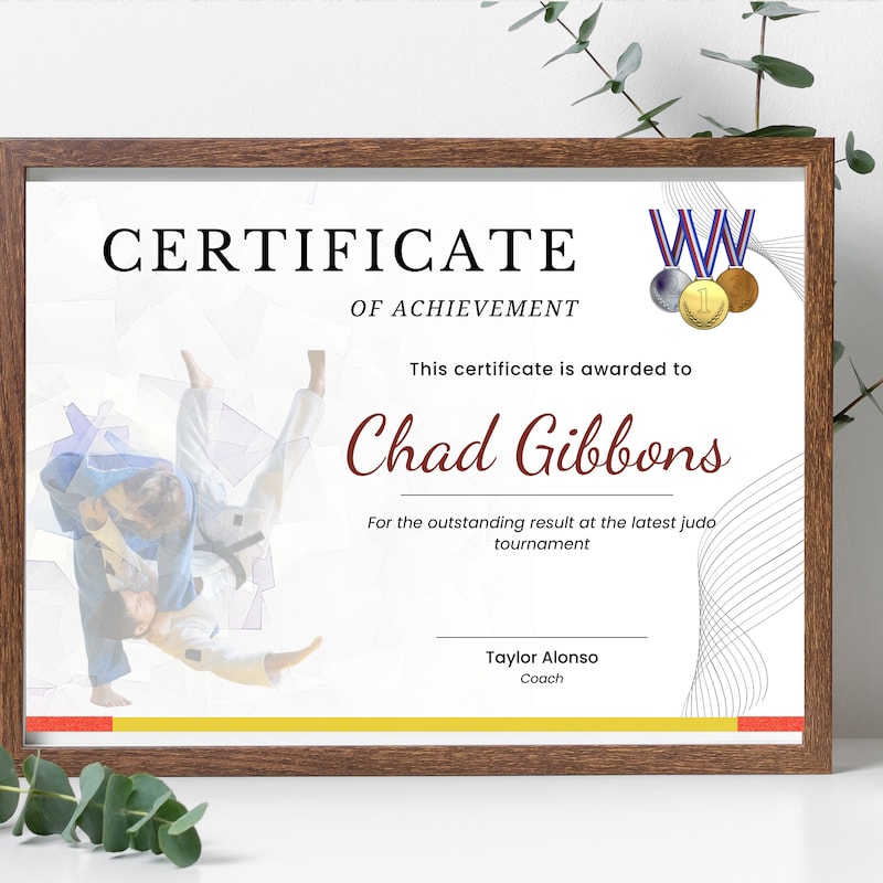 Judo Certificate - Etsy UK