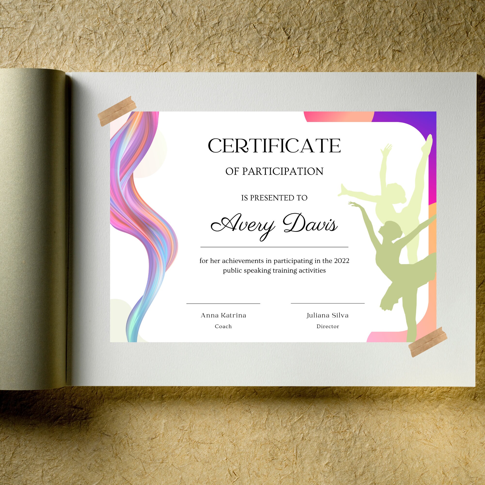 Dance Certificate Award Template Personalise, Instant Download, High ...