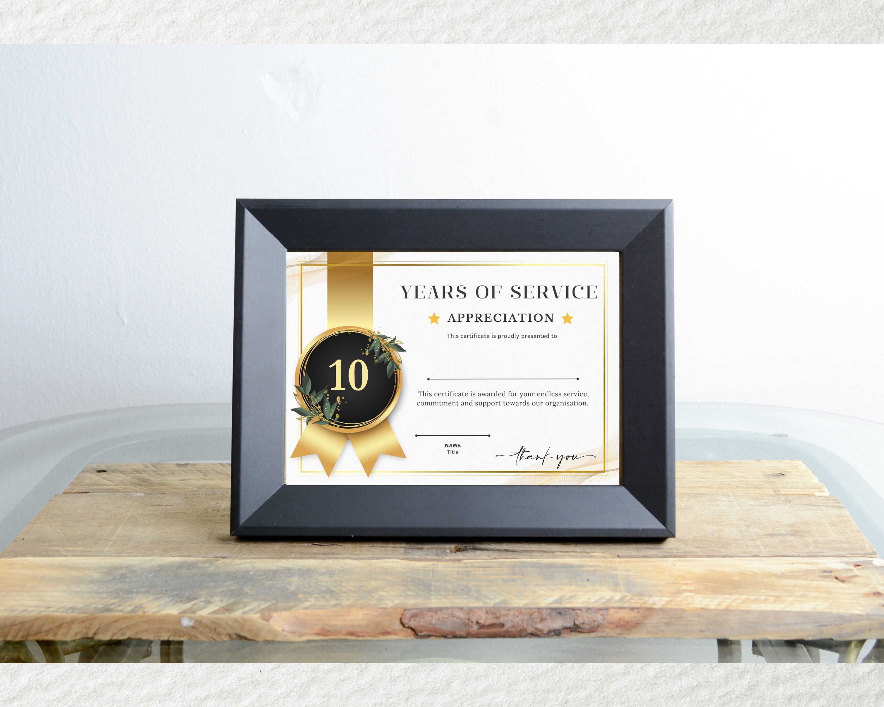 Years of Service Certificate, Certificate of Honor Template, Work ...