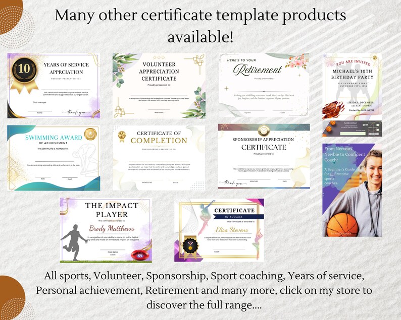 Lacrosse Player Certificate Template - Personalise, Instant Download ...