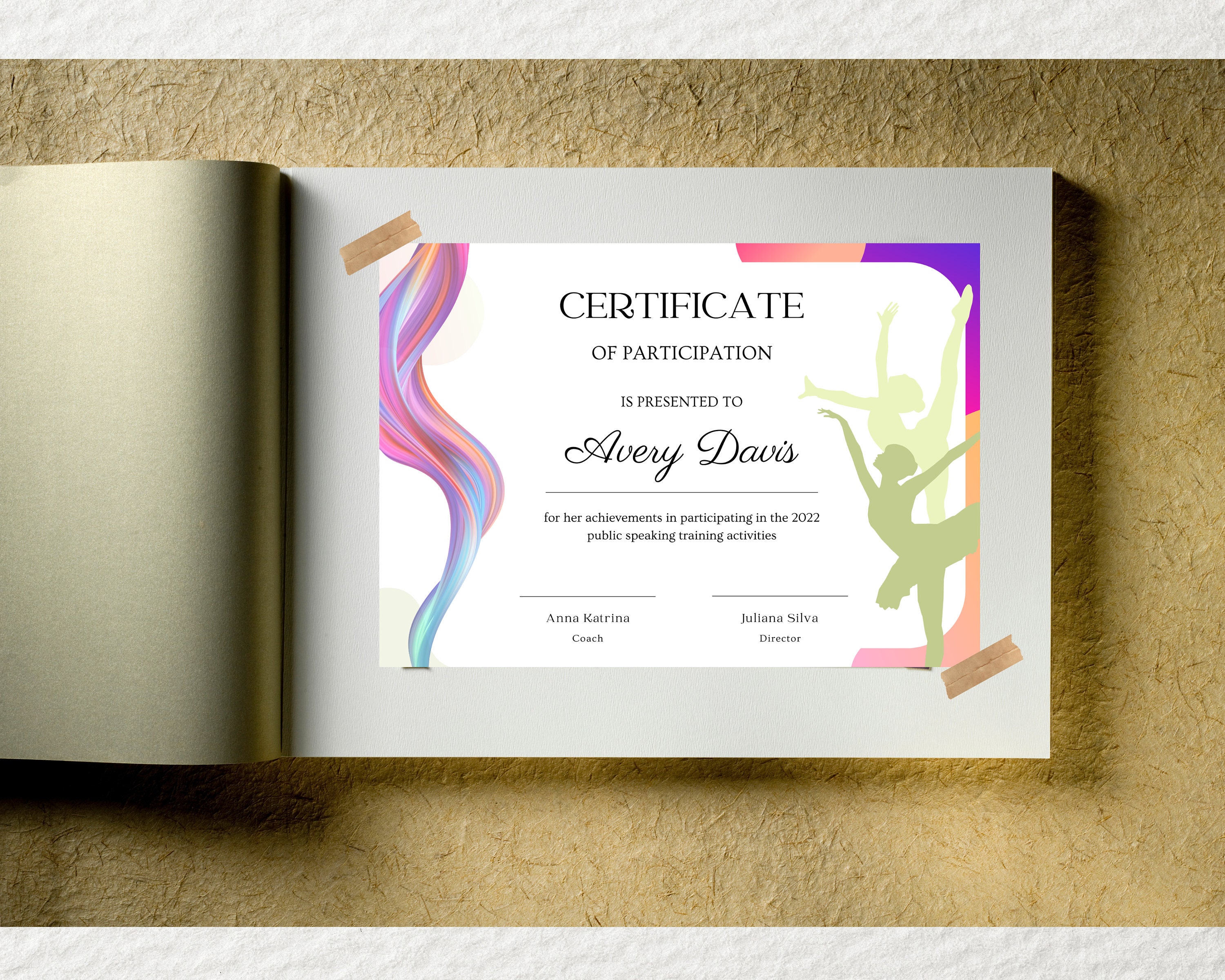 Dance Certificate Award Template Personalise, Instant Download, High ...