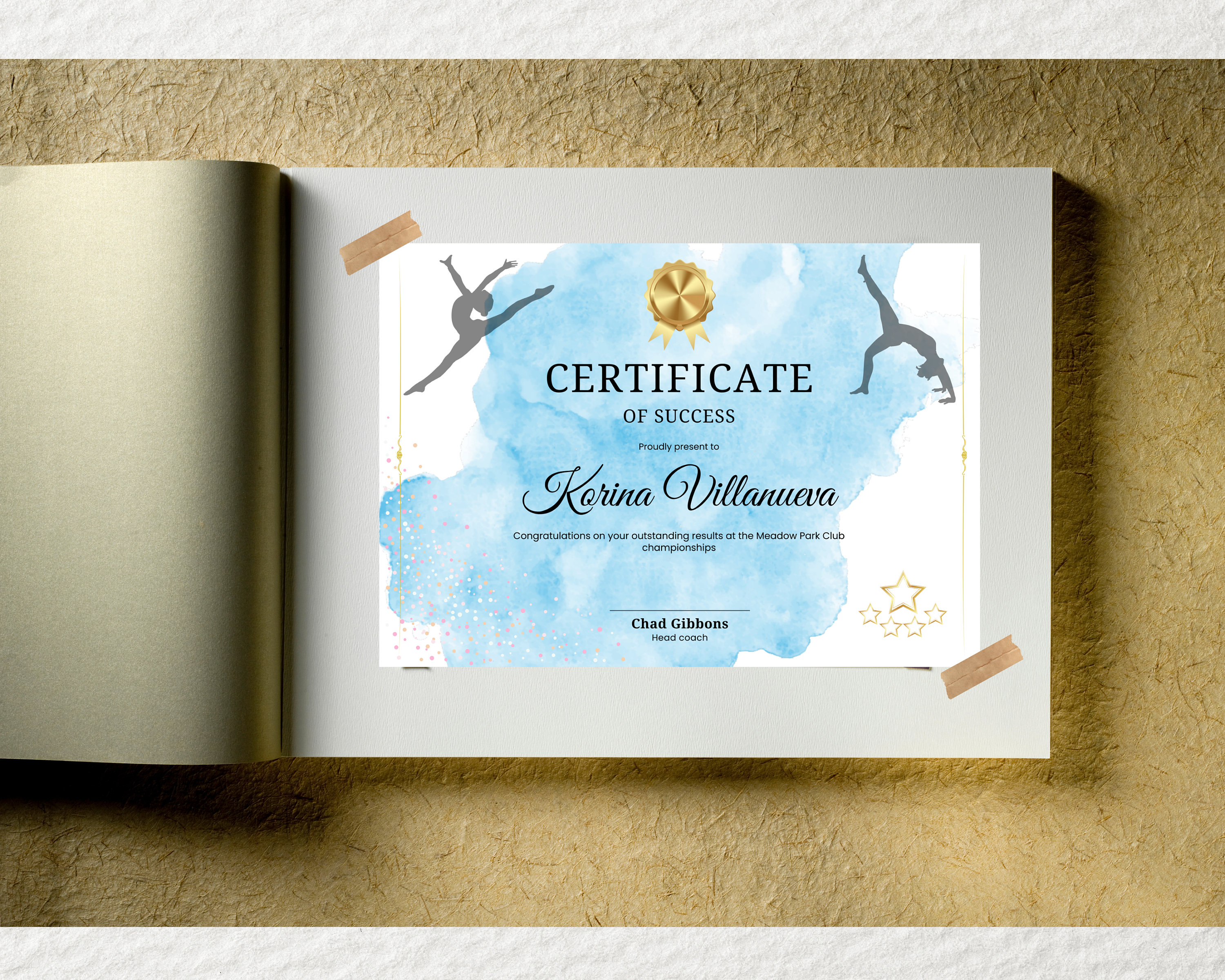 Gymnastics Certificate Template - Instant Download, High Quality, Fully ...