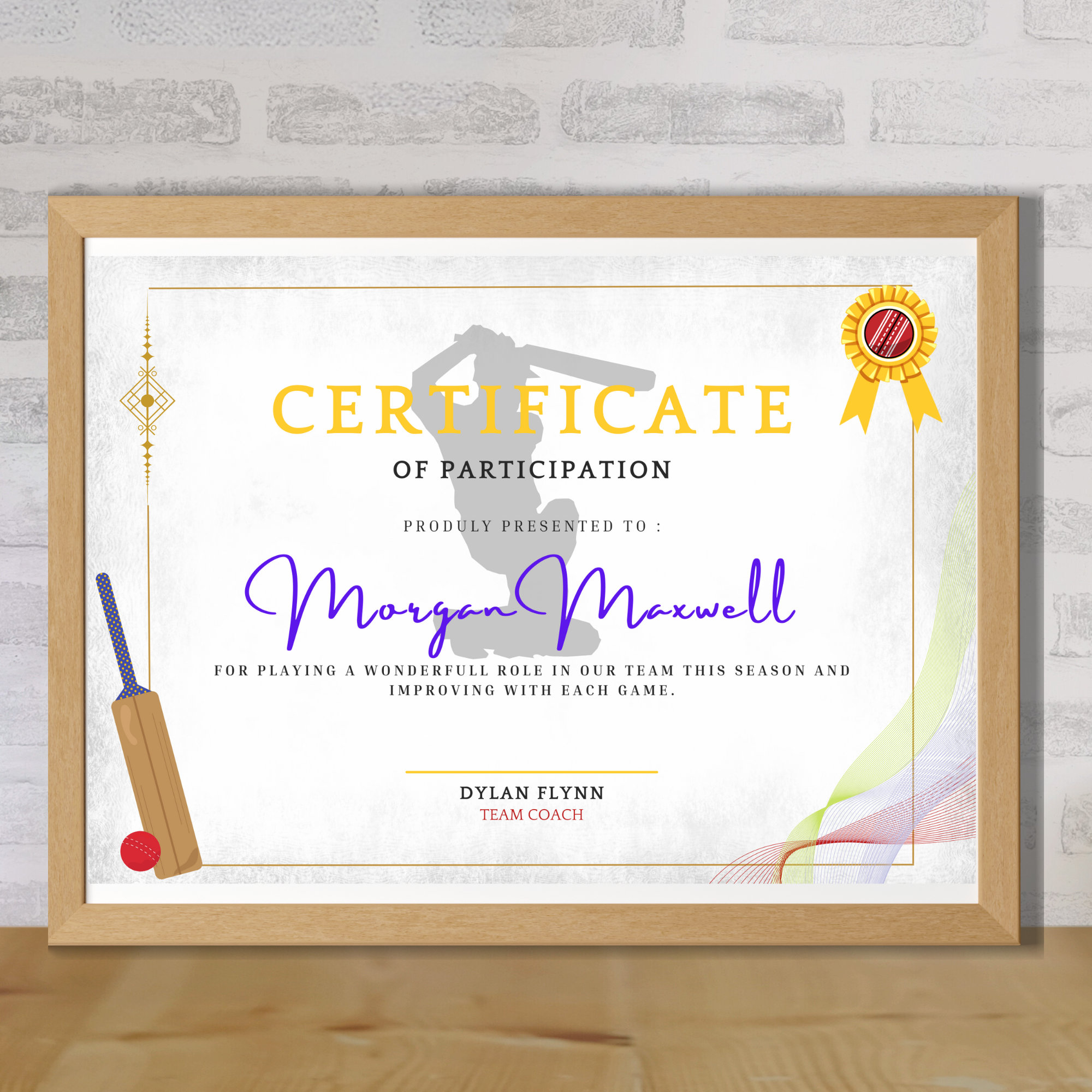 Cricket Certificate Templates