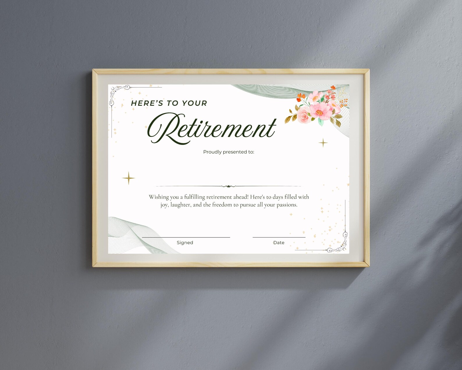 Happy Retirement Certificate, Appreciation, Retirement Present ...