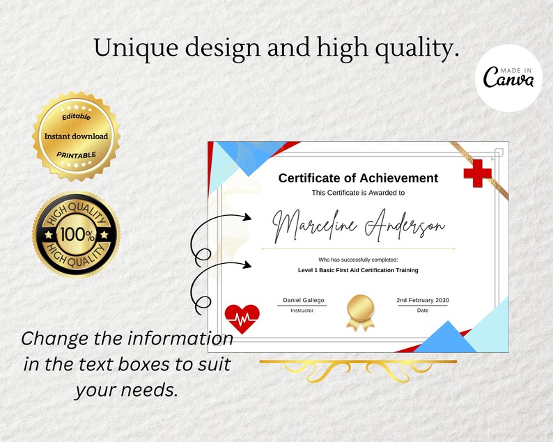 CPR Certificate, Cpr Training Certificate, First Aid Class Certificate ...