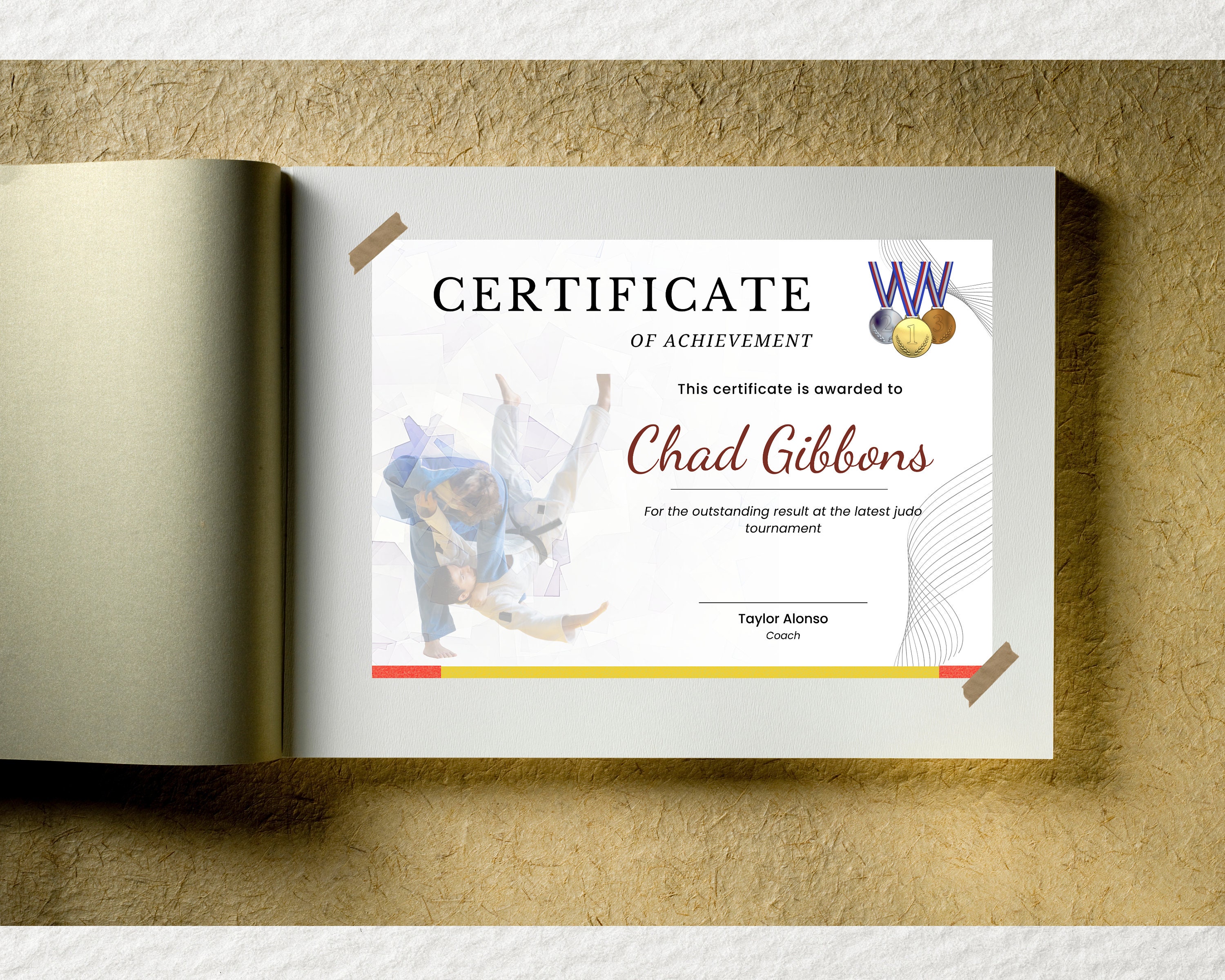 Judo Jiu Jitsu Award Certificate Template (editable Canva Design) - Etsy