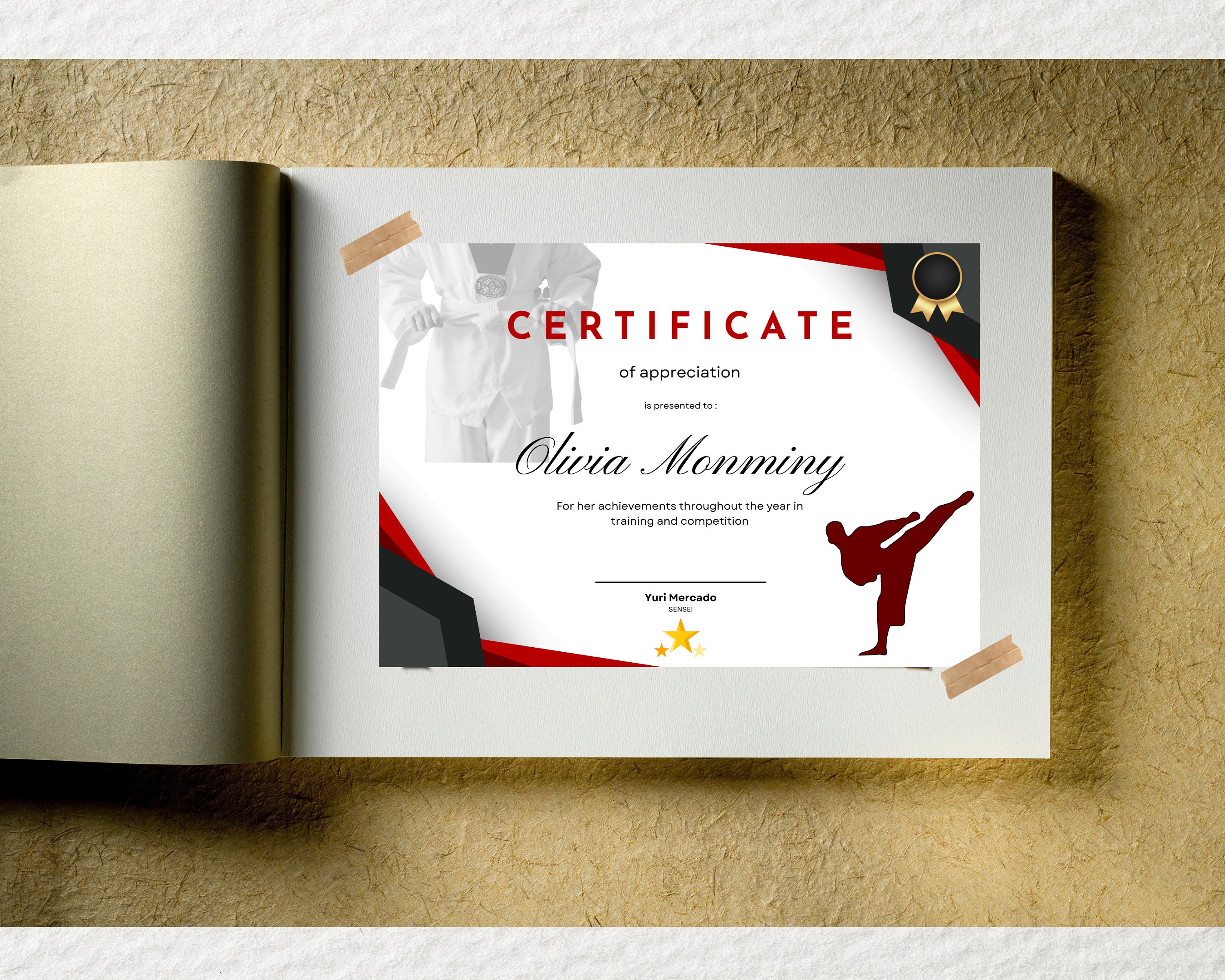 Karate Certificate Template Instant Download, High Quality Fully ...