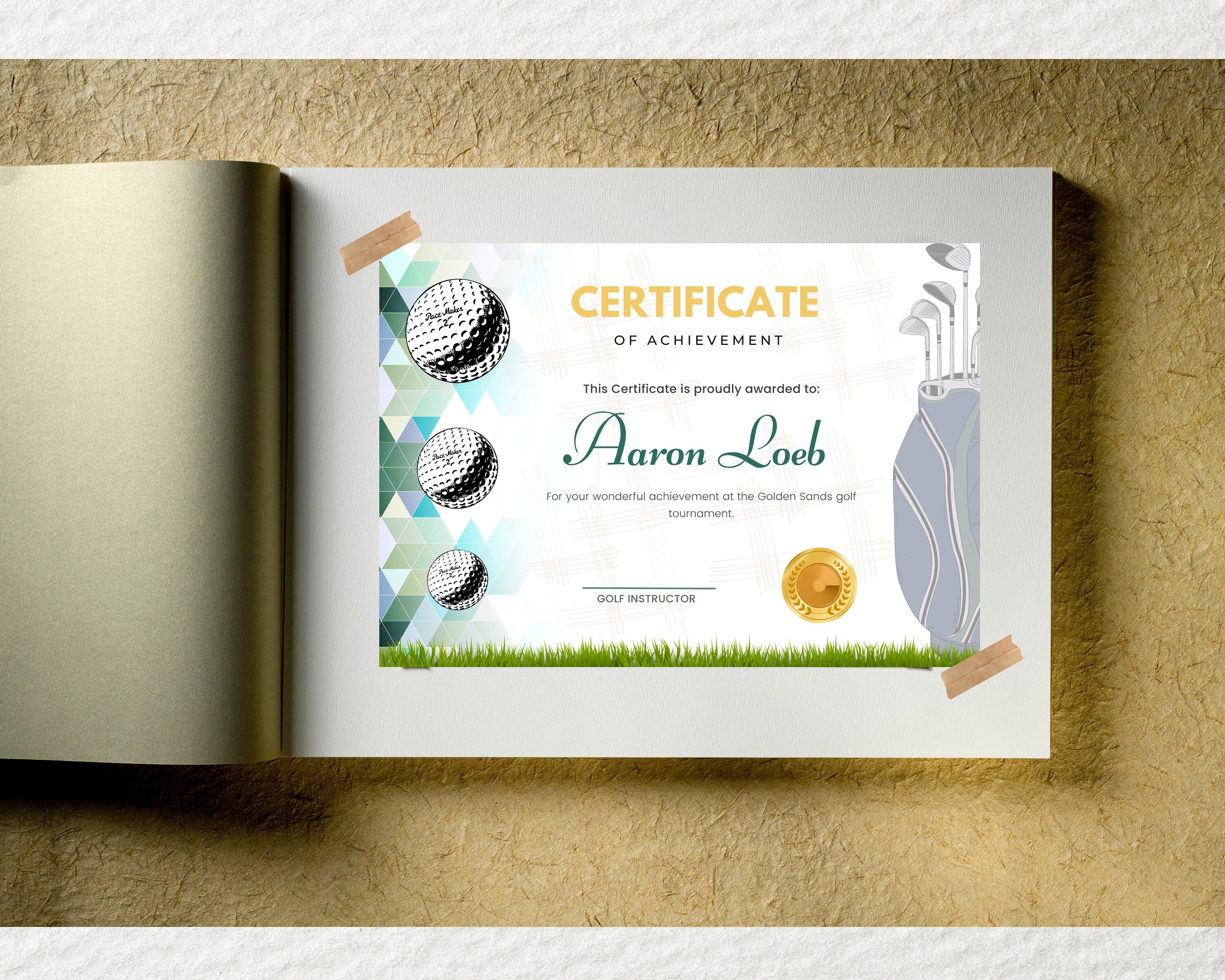 Golf Player Award Certificate Template, High Quality, Fully ...