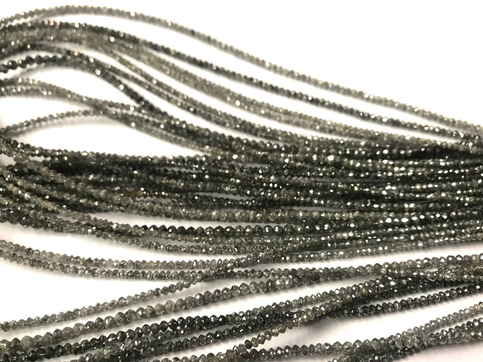 Natural Grey Diamond Faceted Roundel - Etsy