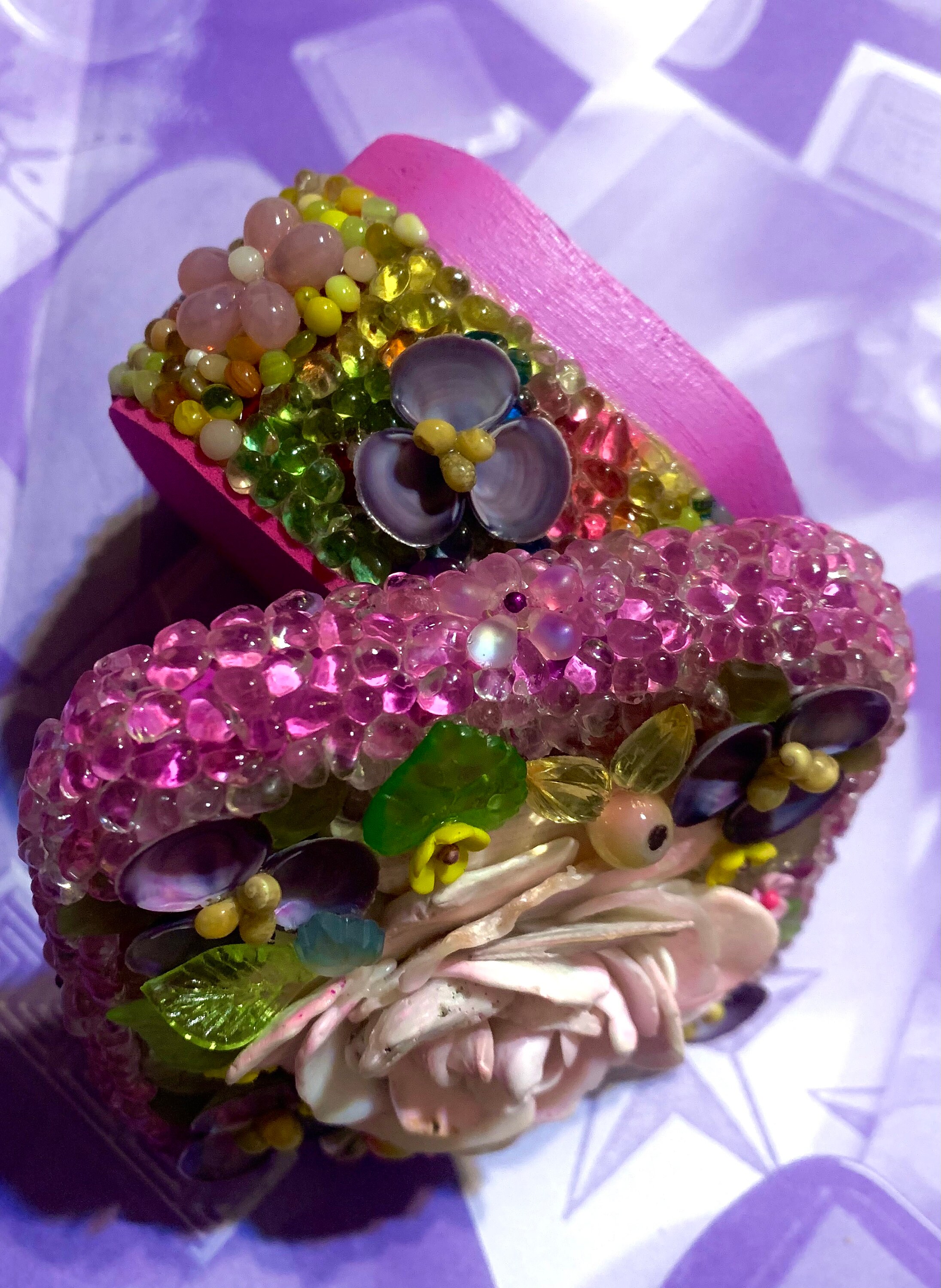 Unique Floral Seashell Small Jewelry Box With Removable Lid, Seashell ...