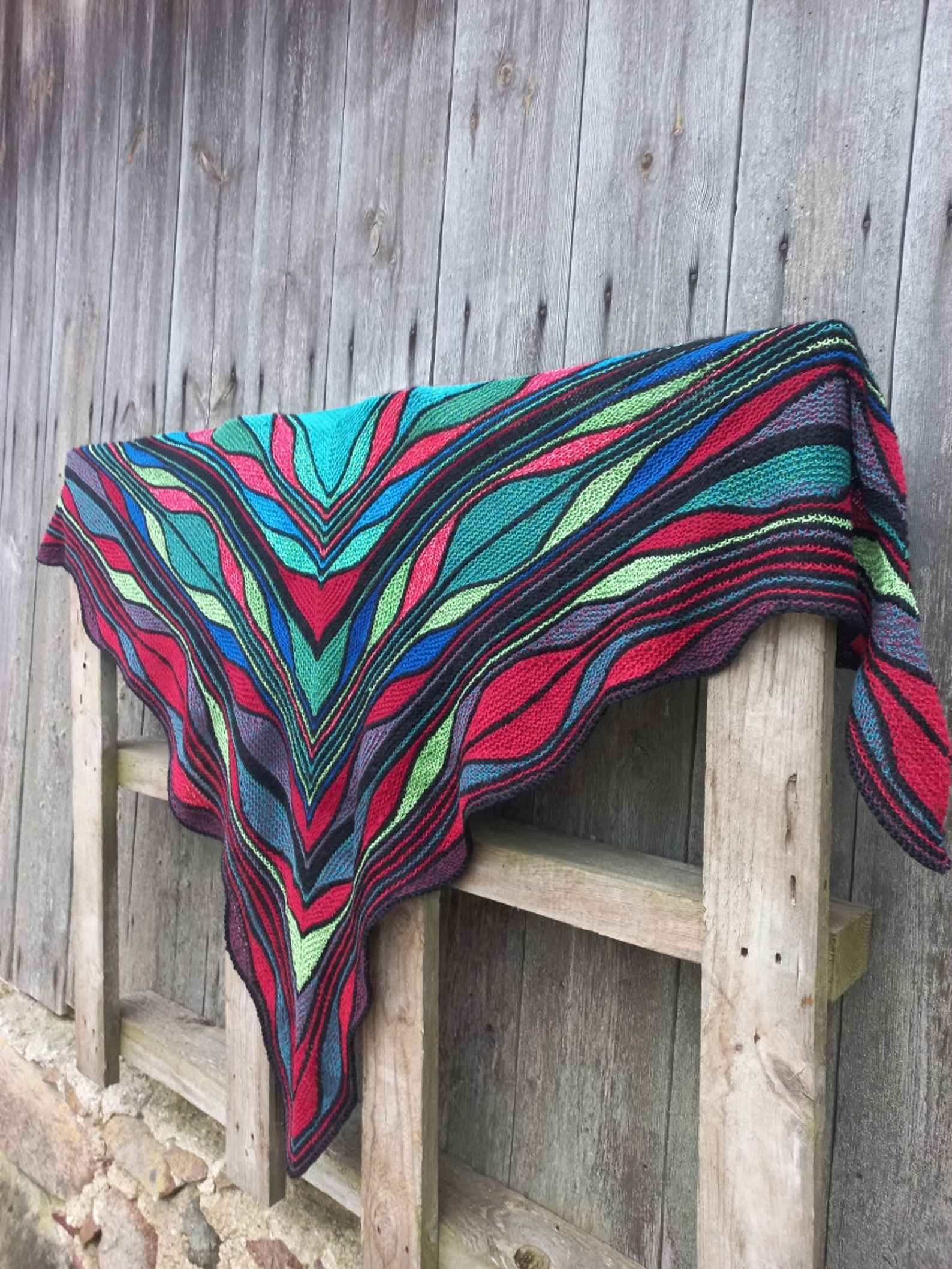 Butterfly-papillon Shawl,hand Knitted Butterfly-papillon Shawl,knitted ...