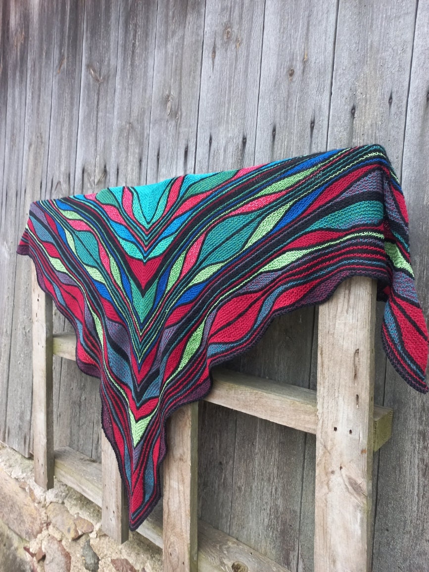 Butterfly-papillon Shawl,hand Knitted Butterfly-papillon Shawl,knitted ...