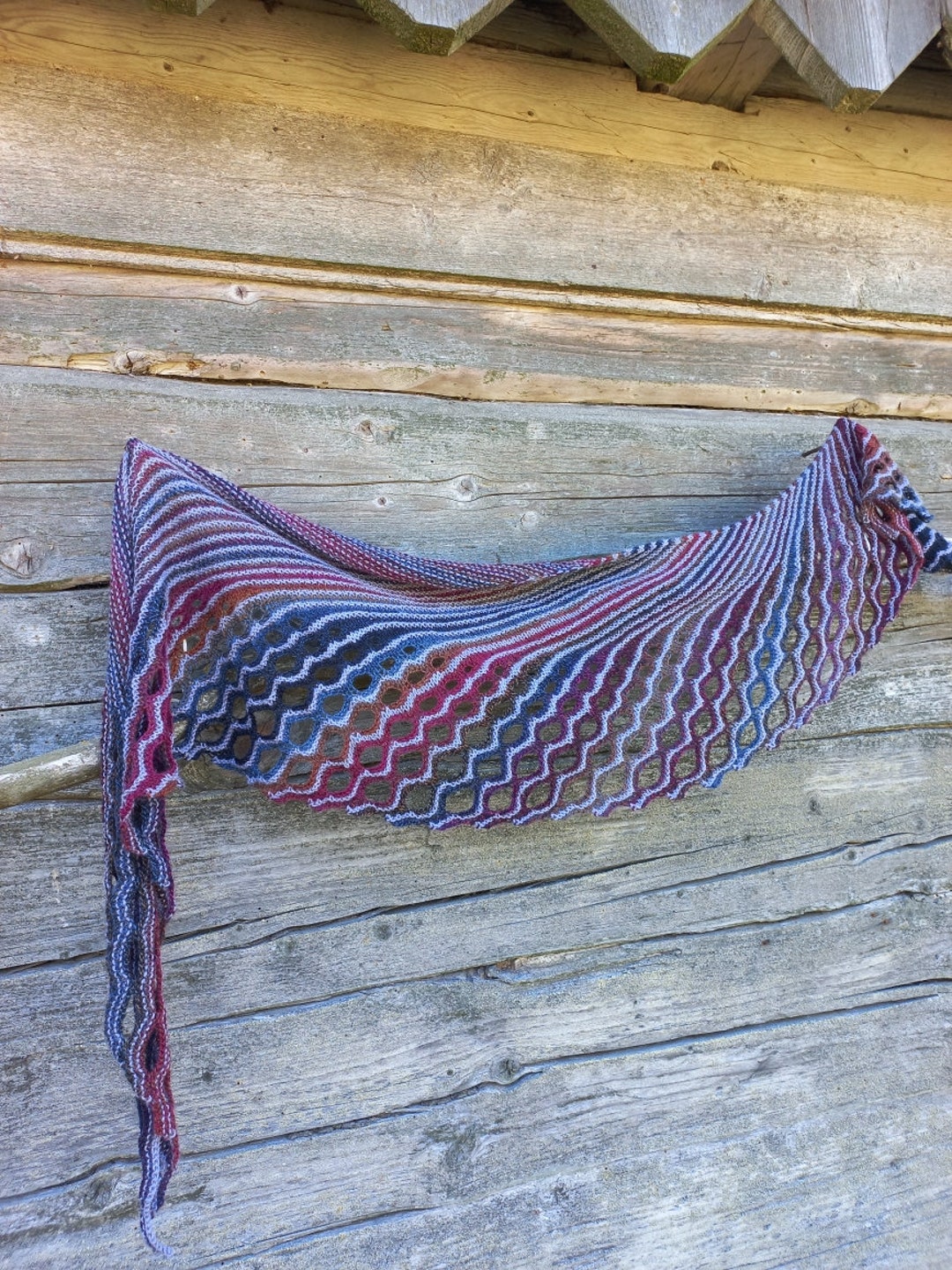 Hand Knitted Art Shawlknitted Asymmetrical Shawlwearable Art - Etsy