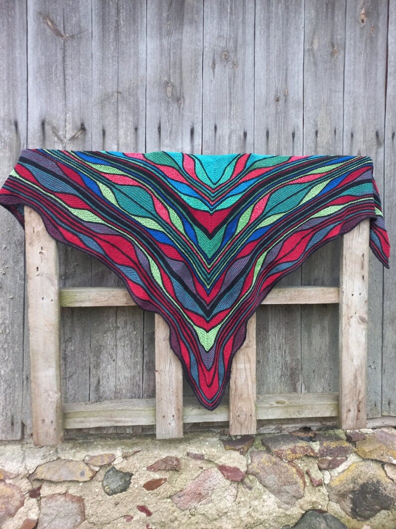 Butterfly-papillon Shawl,hand Knitted Butterfly-papillon Shawl,knitted ...