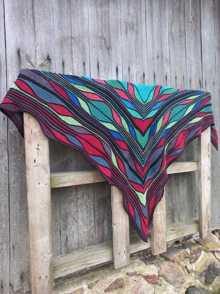 Butterfly-papillon Shawl,hand Knitted Butterfly-papillon Shawl,knitted ...