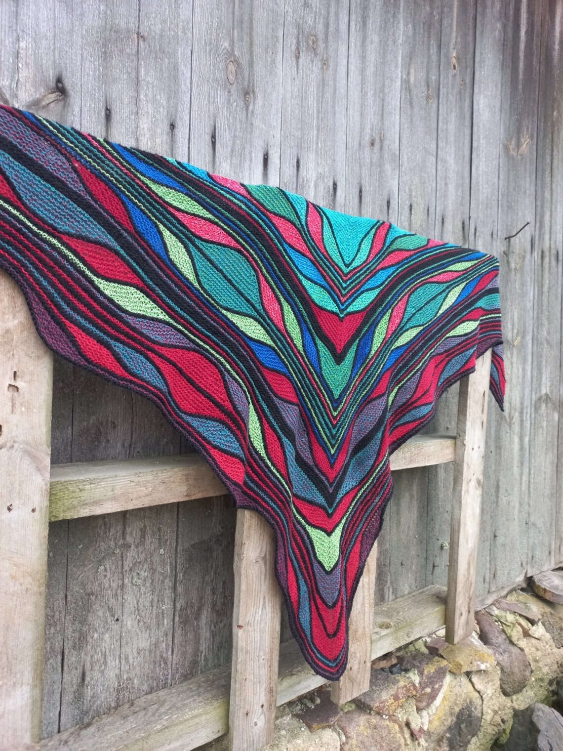 Butterfly-papillon Shawl,hand Knitted Butterfly-papillon Shawl,knitted ...