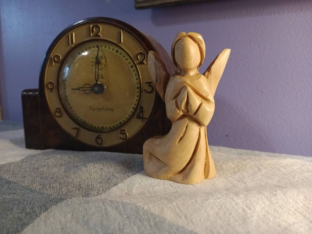 Free Shipping USA Solid Wood Faceless Praying Angel, Fake Willow Tree ...