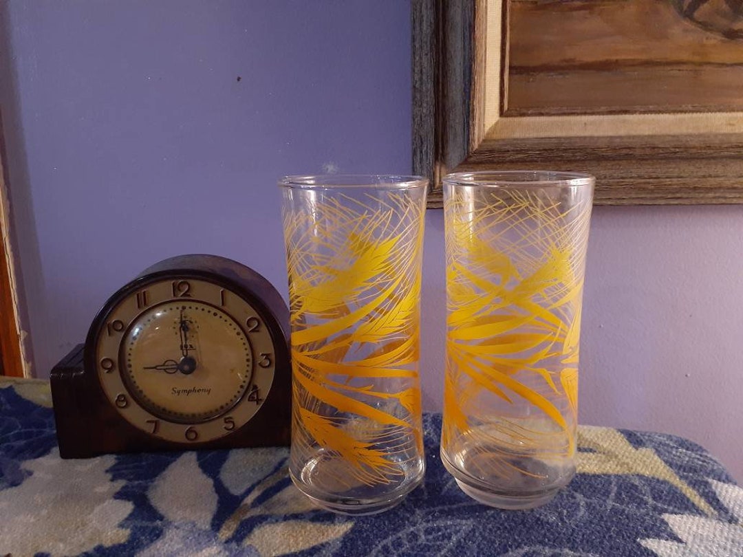 Vintage Midcentury Orange Yellow Tall Orange Juice Glasses, Ombre ...