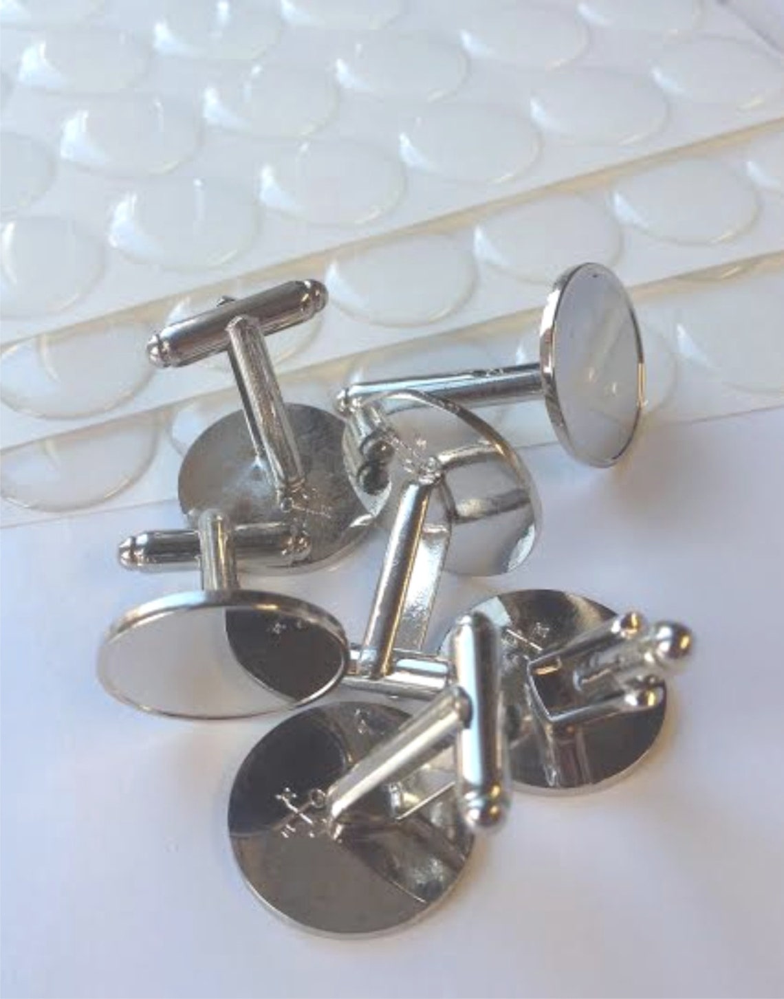 10 Blank Cufflinks With 18mm Round Clear Domes - Trade Prices - Make 10 ...