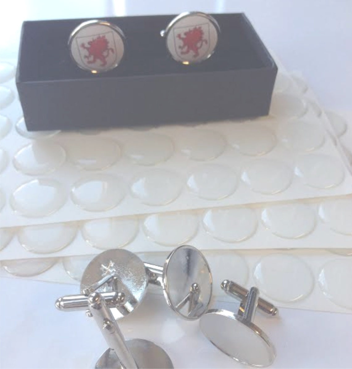 10 Blank Cufflinks With 18mm Round Clear Domes - Trade Prices - Make 10 ...