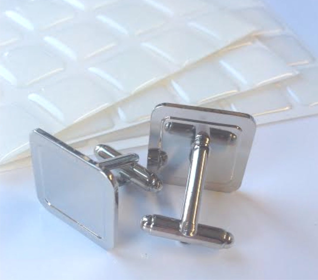 10 Blank Cufflinks With 16mm Square Clear Domes Trade Prices Make 10 ...