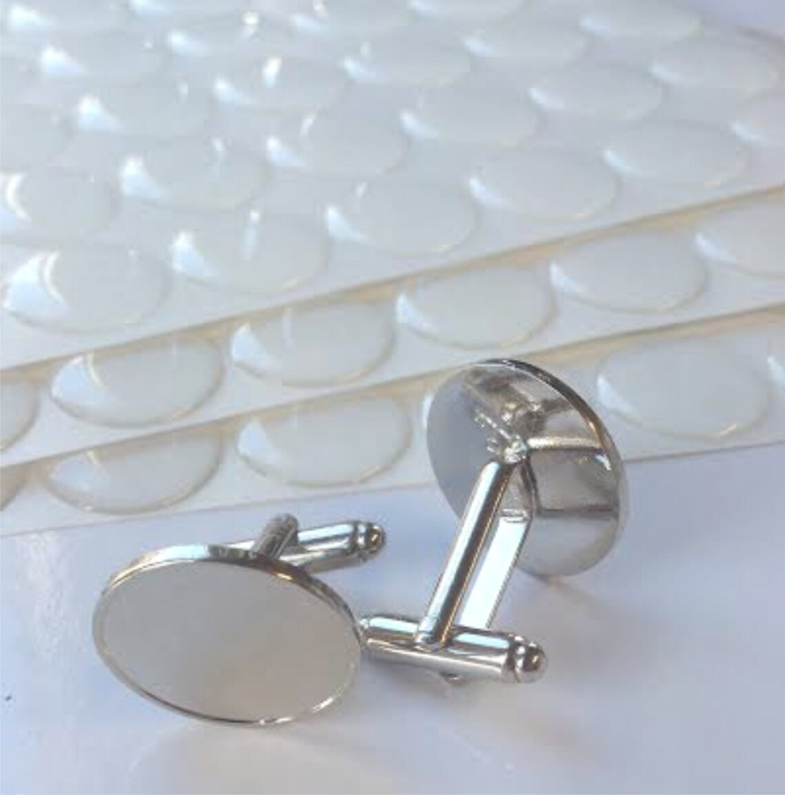 10 Blank Cufflinks With 18mm Round Clear Domes - Trade Prices - Make 10 ...