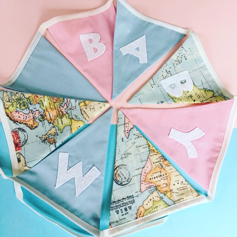 World Map Bunting, World Map, Map Bunting, Personalised Bunting ...