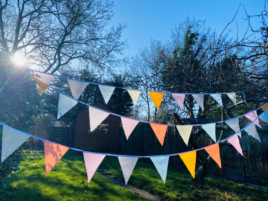 Long Handmade Wedding Bunting: Outdoor Garden Party Banner - Etsy