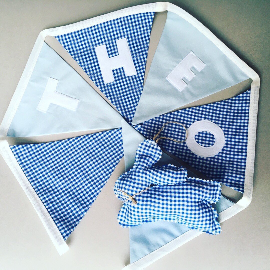 Personalised Bunting Personalized Bunting Gingham Bunting - Etsy