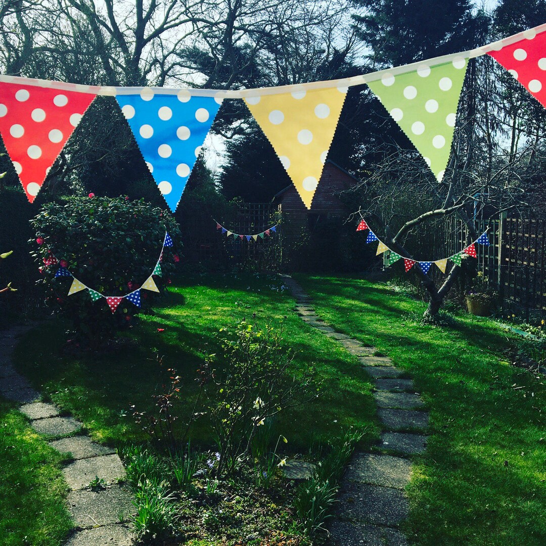 Waterproof Polka Dot Bunting: Rainbow PVC Party Banner - Etsy