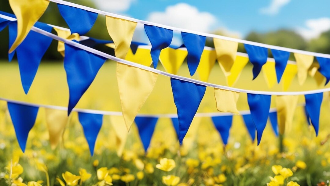 Ukrainian Flags, Ukrainian Banner, Ukrainian Bunting, Blue and Yellow ...