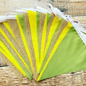 Sage Green and Yellow Bunting, Olive Green and Yellow Bunting, Yellow ...
