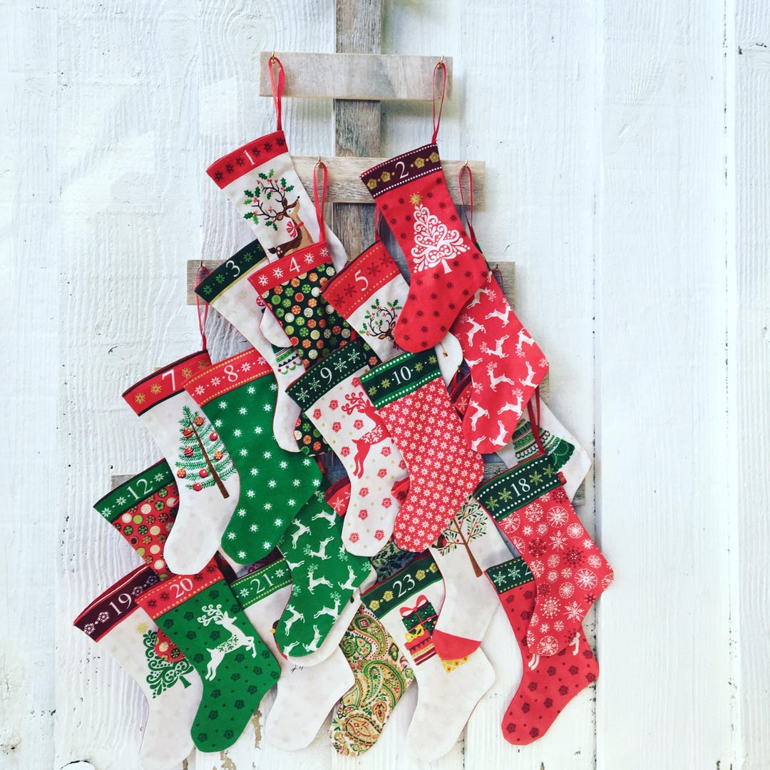 Advent Calendar, Stockings Advent Calendar, Fabric Advent Calendar ...