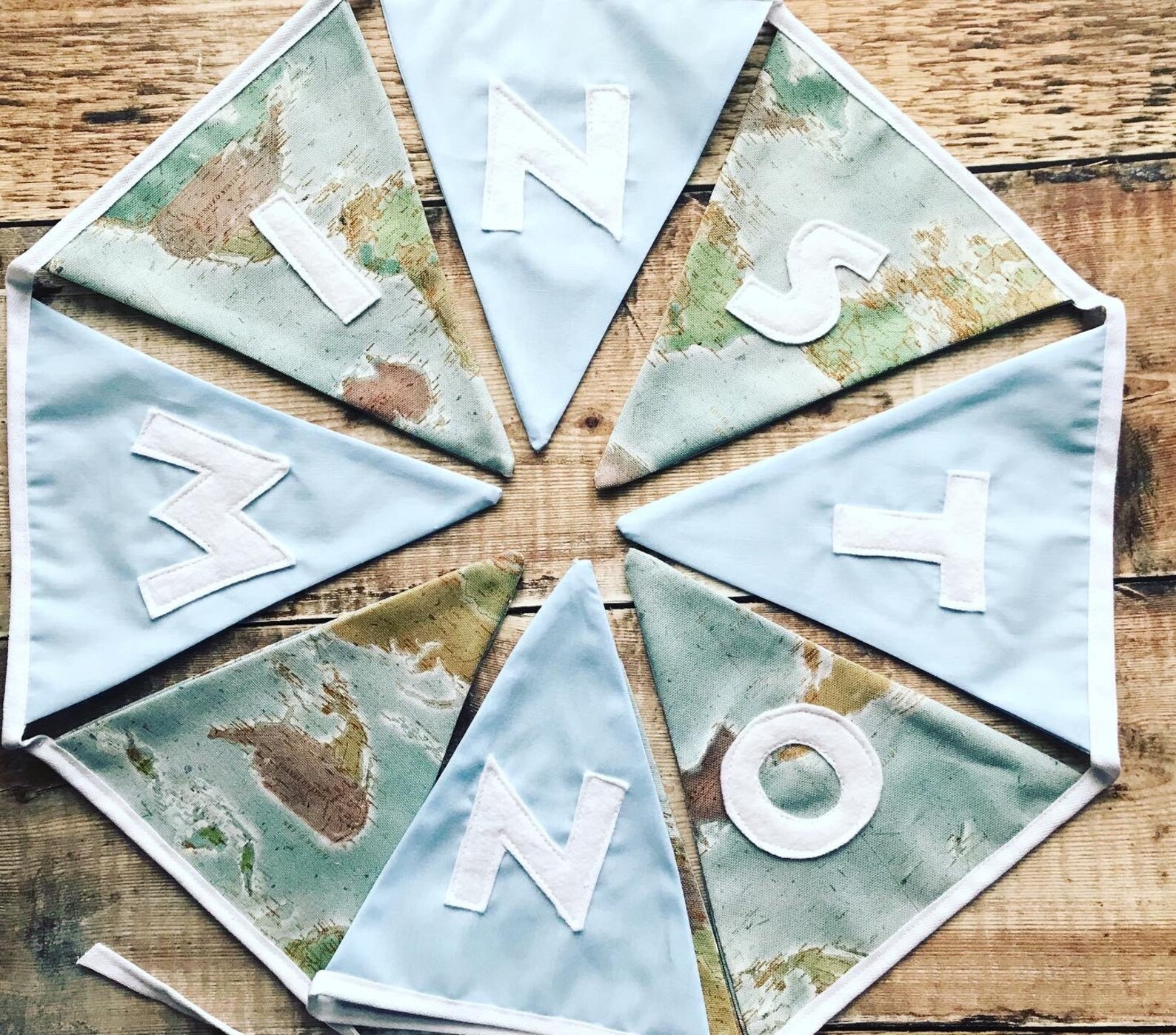 World Map Bunting World Map Map Bunting Personalised | Etsy