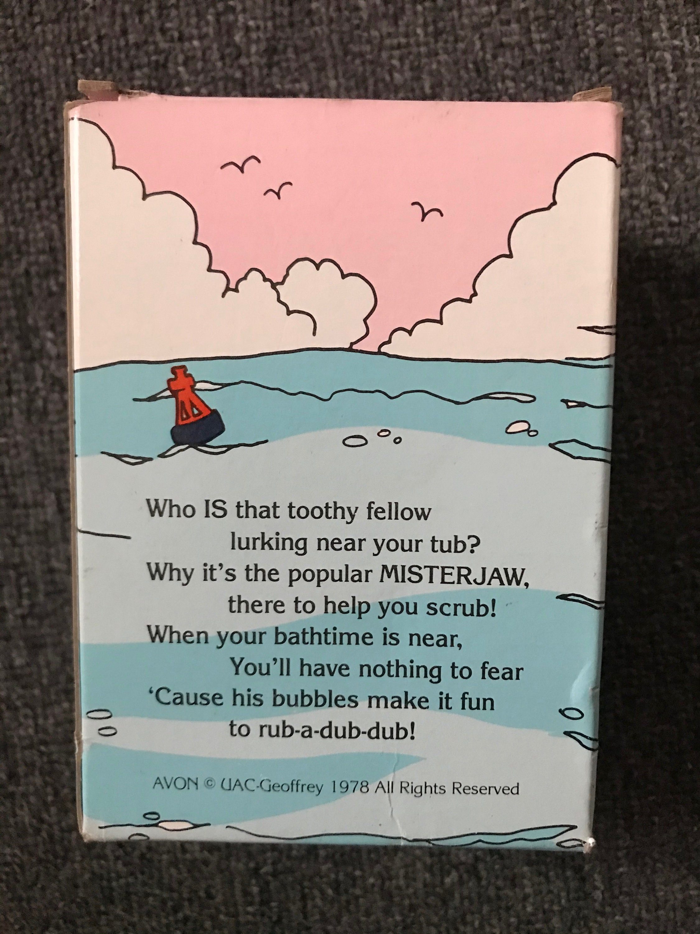 1978 Misterjaw Bath Mitt Box & Factory Sealed Soap No Bath Mitt JAWS ...