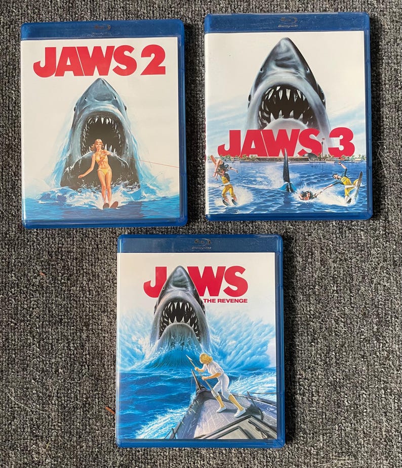 JAWS Sequel Blu-ray Set! Jaws 2 With A Lot of Special Features! JAWS 3 ...