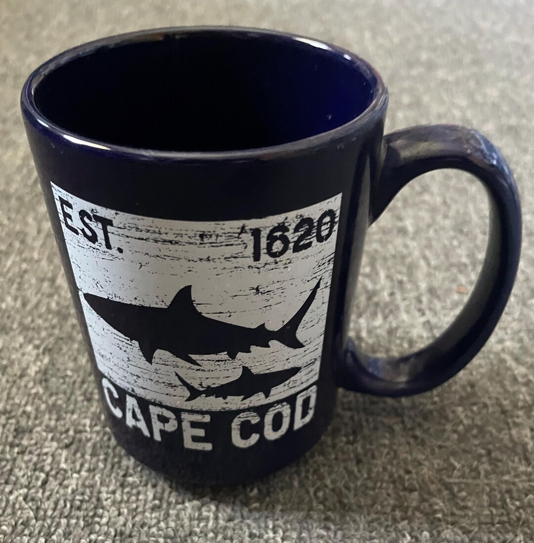 Cape Cod Double Sided Great White Shark Ceramic Large Drinking Mug ...