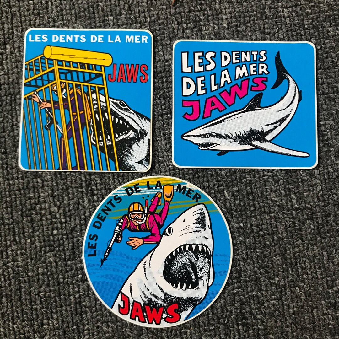 Rare 1975 Set of 3 JAWS Stickers From France! Great White Shark! - Etsy