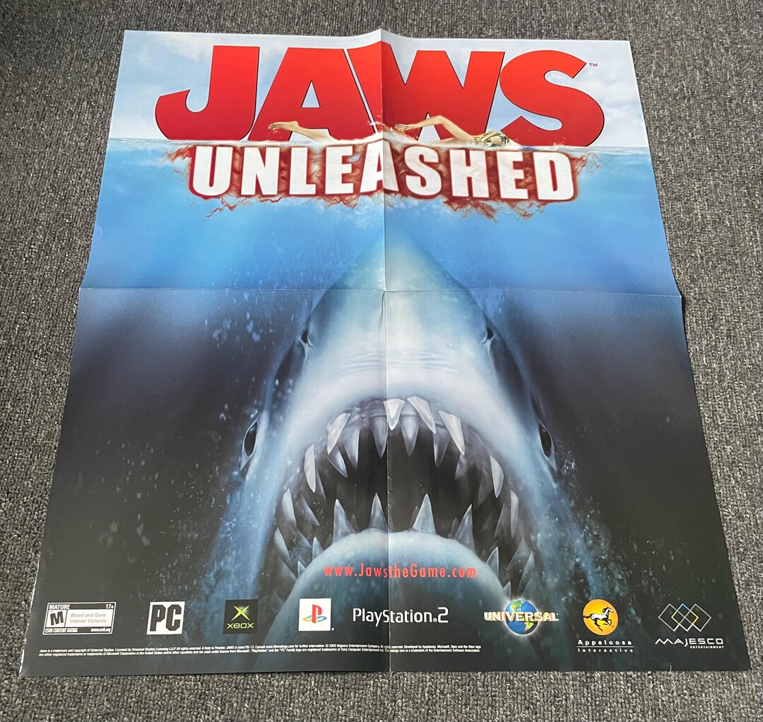 JAWS Unleashed Store Poster! Video Game! Unused! Original! Very Rare ...