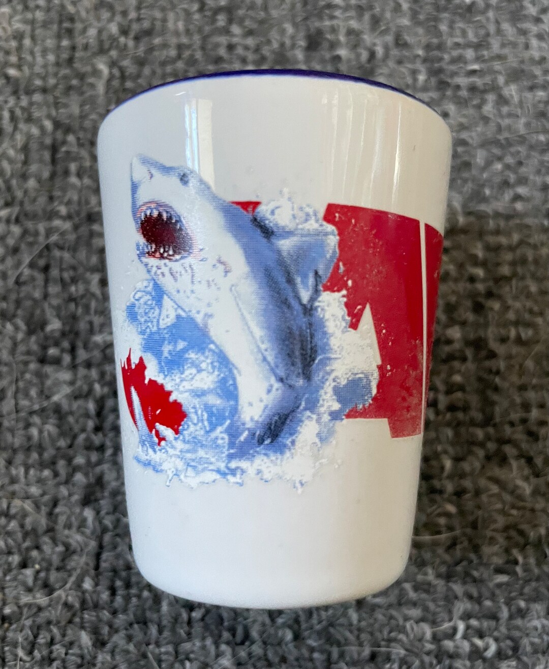 JAWS Ceramic Shot Glass Universal Studios Florida & California Great ...