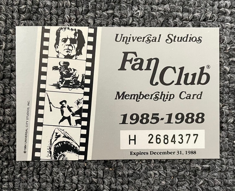 Universal Studios Hollywood Fan Club Membership Card - Etsy UK