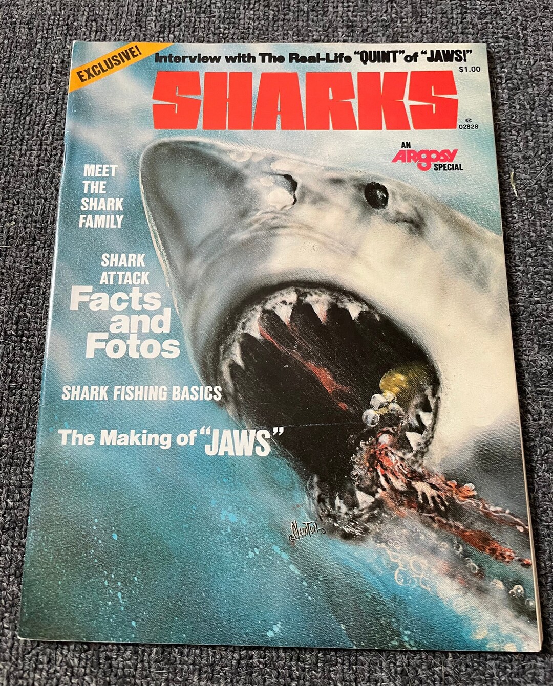 Rare, Vintage 1975 SHARKS Magazine by Argosy! Great White Shark! Making ...