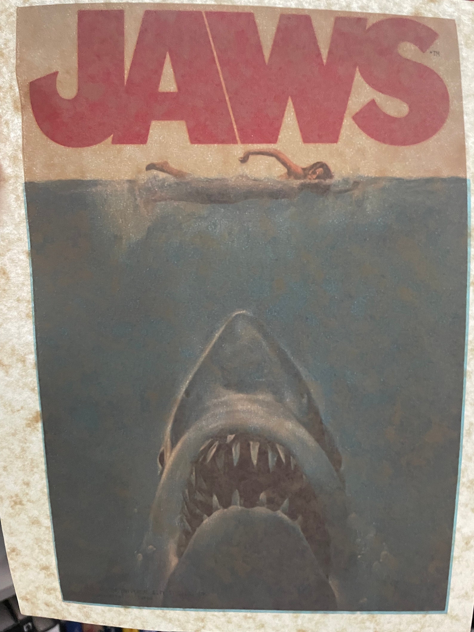 Very Rare, Original 1975 JAWS Iron on Vintage Transfer! Great White ...